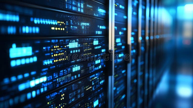 Close-up of Servers with Blinking Lights in a Data Center Stock Image ...