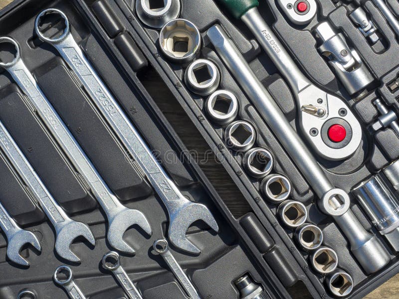 A Close-up of a Set of Tools for Repairing a Car and Other Things ...