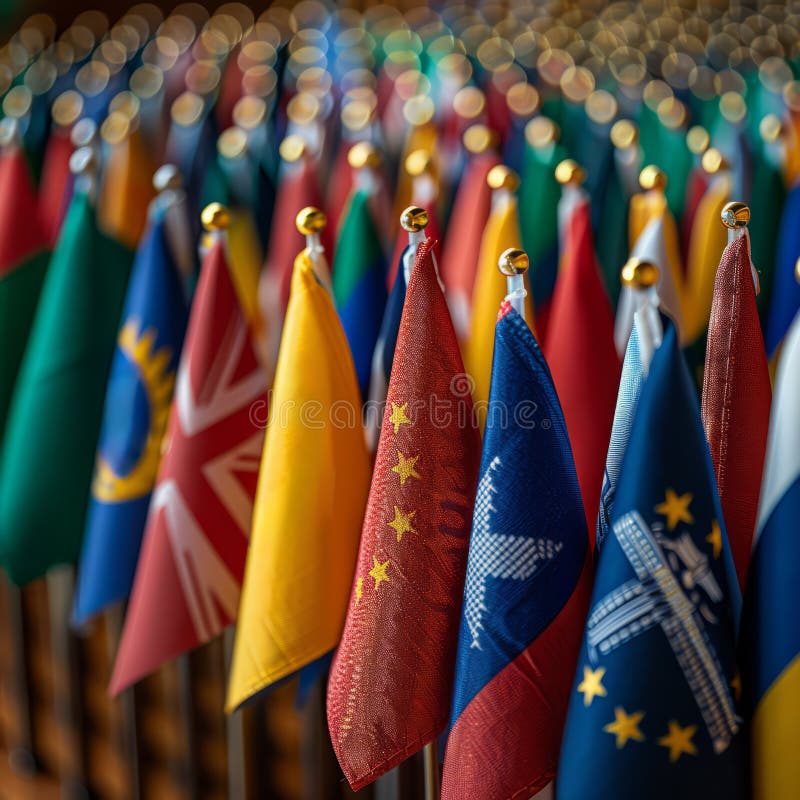 Close-up of Several Flags of Different Countries of the World Stock ...