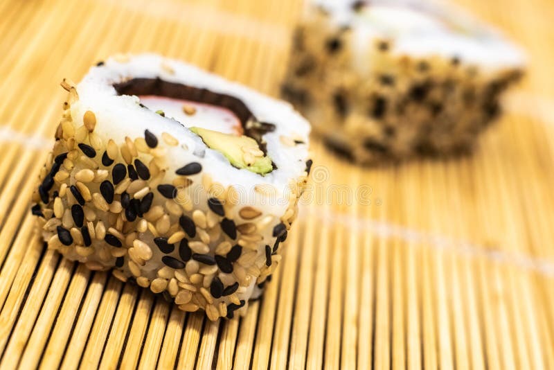 Close-up of Several Traditional Sushi Snacks Stock Photo - Image of ...