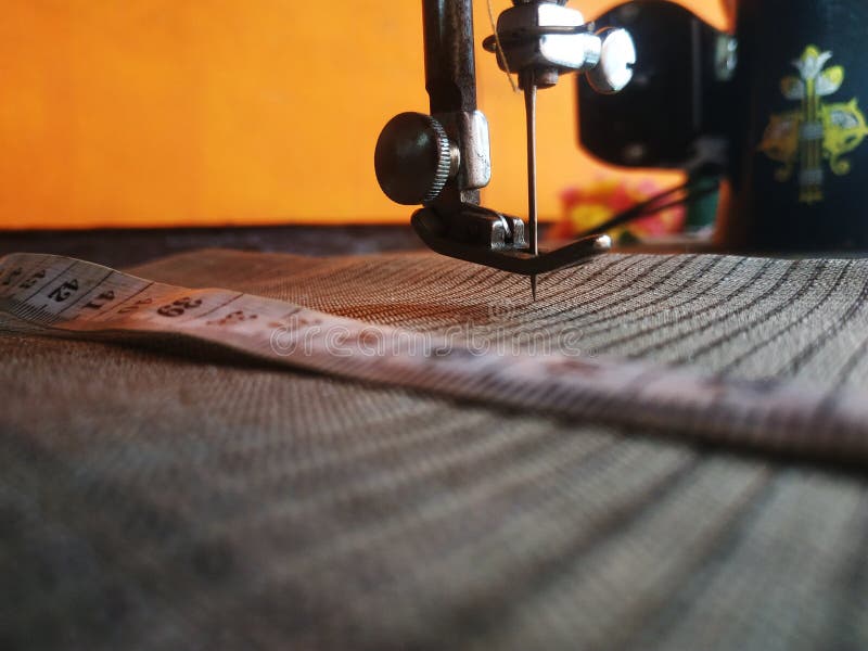 Fabric Sewing Machine and Meter Stock Photo - Image of design, craft ...