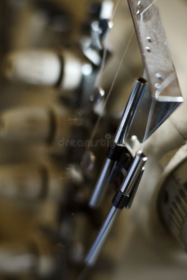Close-up of a Sewing Machine with Light on. Workplace Tailor Stock ...