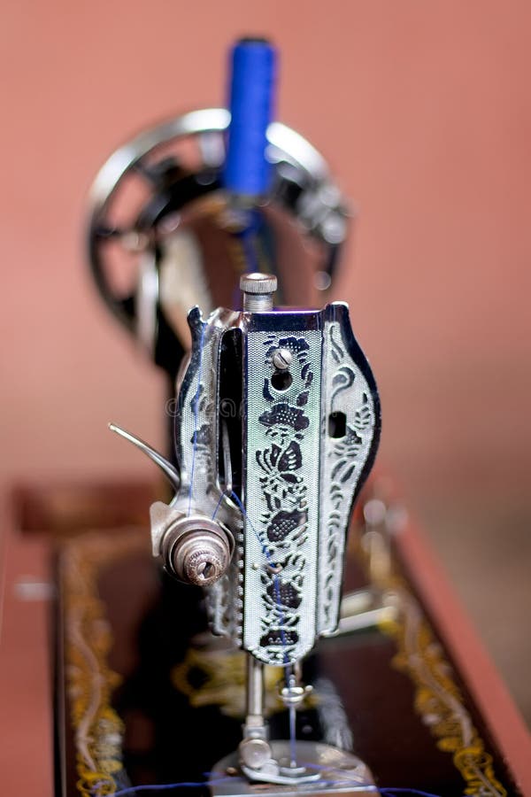 Close Up of a Side View of a Sewing Machine Stock Image - Image of ...