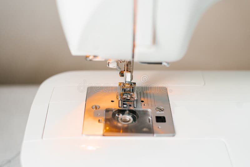 Close-up of a Sewing Machine with a Needle and Thread Stock Image ...