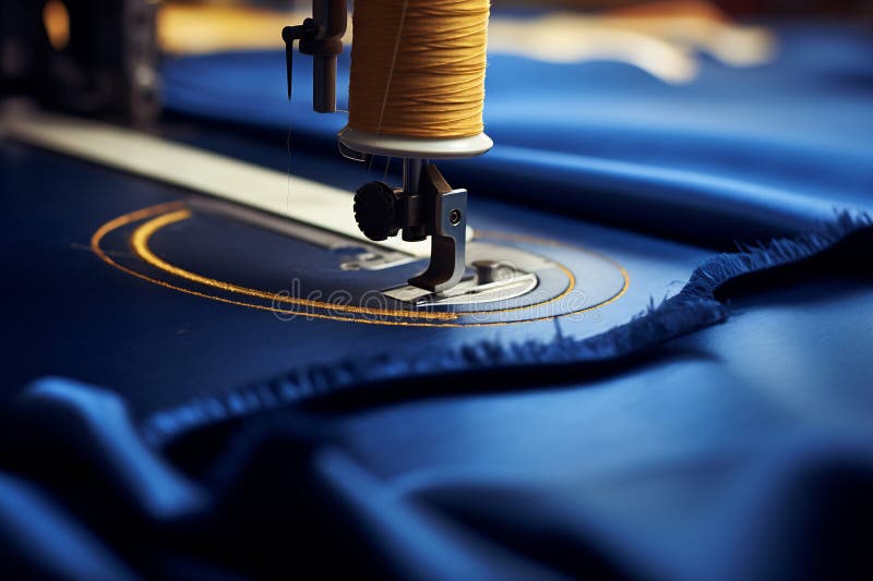 Close Up of Sewing Machine with Spool of Thread Stock Photo - Image of ...