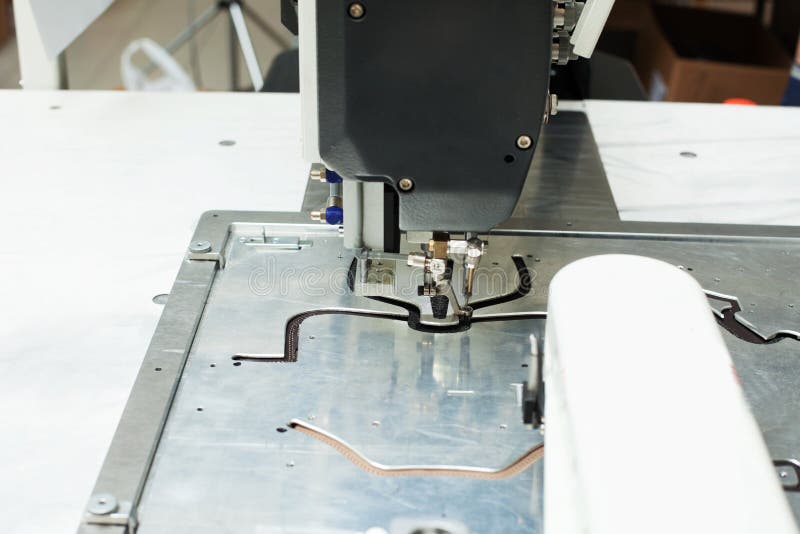 Close-up of Sewing Machine Stitching on Patterns Stock Image - Image of ...