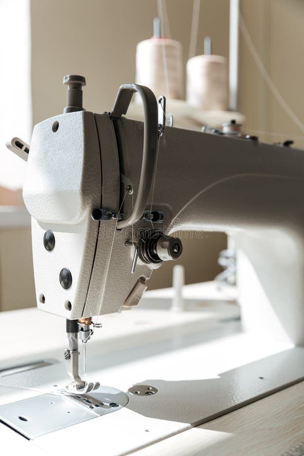 Close Up of Sewing Machine in Workshop Stock Image - Image of industry ...