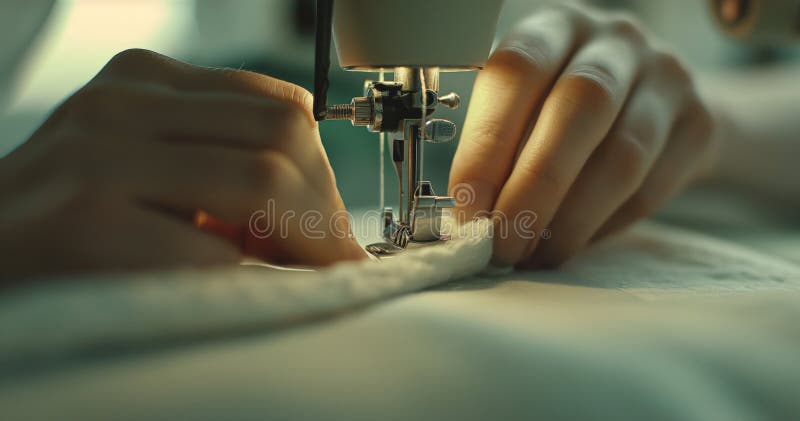 Close-up of Sewing Process stock photo. Image of focus - 312616622