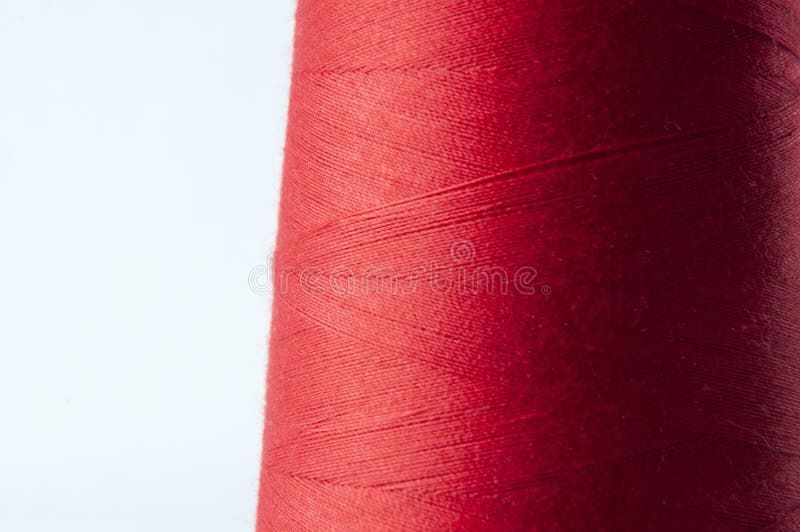 Red Overlock Sewing Thread on Large Yarn Spool Stock Image - Image of ...
