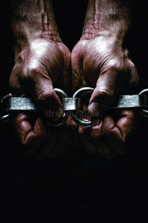 Close-up of Shackled Hands. Selective Focus Stock Photo - Image of ...