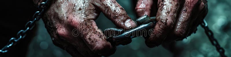 Close-up of Shackled Hands. Selective Focus Stock Photo - Image of ...