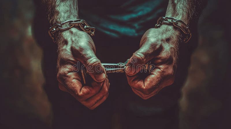 Close-up of Shackled Hands. Selective Focus Stock Photo - Image of hand ...