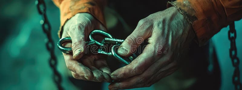 Close-up of Shackled Hands. Selective Focus Stock Photo - Image of ...