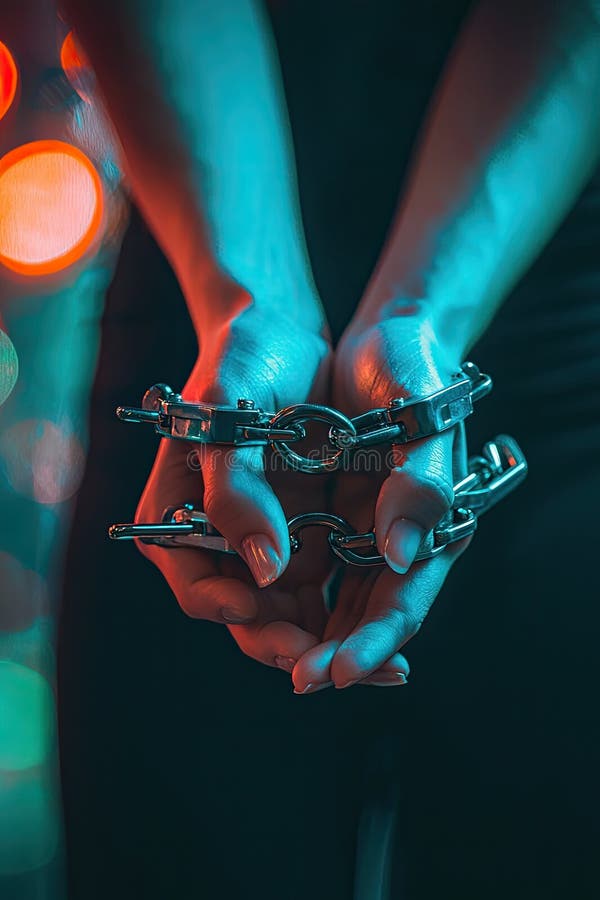 Close-up of Shackled Hands. Selective Focus Stock Image - Image of pray ...