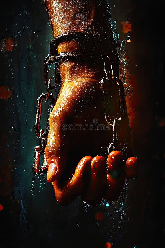 Close-up of Shackled Hands. Selective Focus Stock Image - Image of pray ...