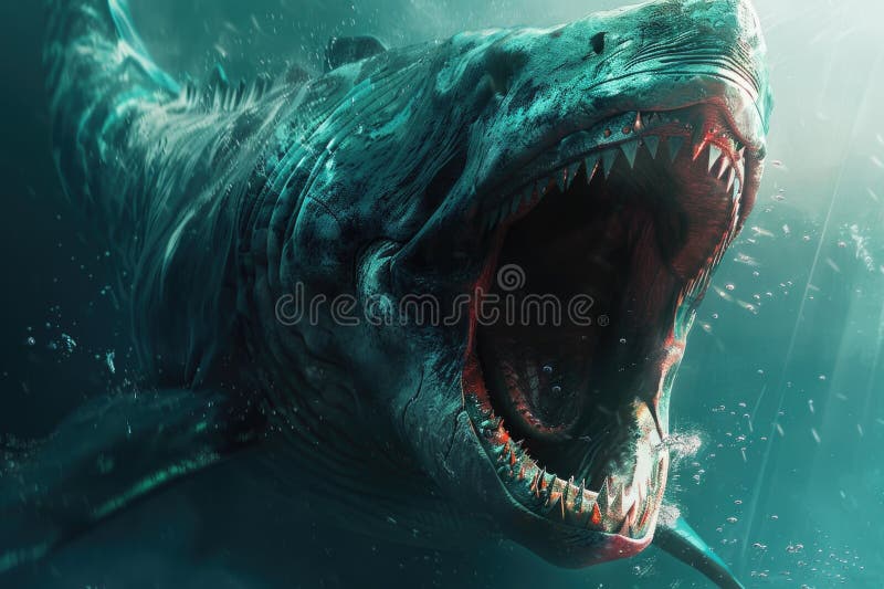 Close-up of a Shark with Its Mouth Open Stock Image - Image of close ...