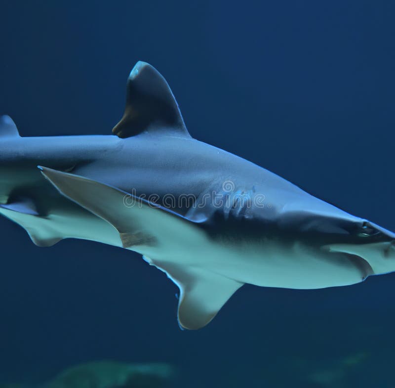 Close Up of Shark in Water Created Using Generative Ai Technology Stock ...