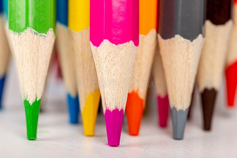 Close Up, Sharp Colored Pencils Stock Photo - Image of background ...