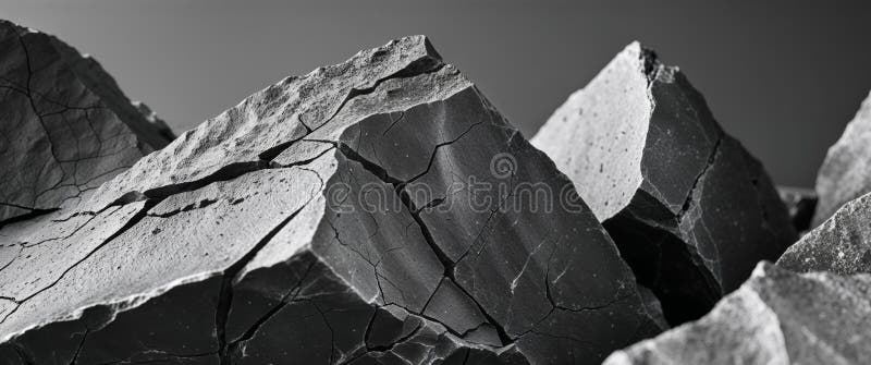 Close Up of Sharp Edged Rocks Displaying Cracks and Weathering Stock ...