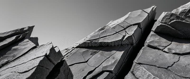 Close Up of Sharp Edged Rocks Displaying Cracks and Weathering. Stock ...