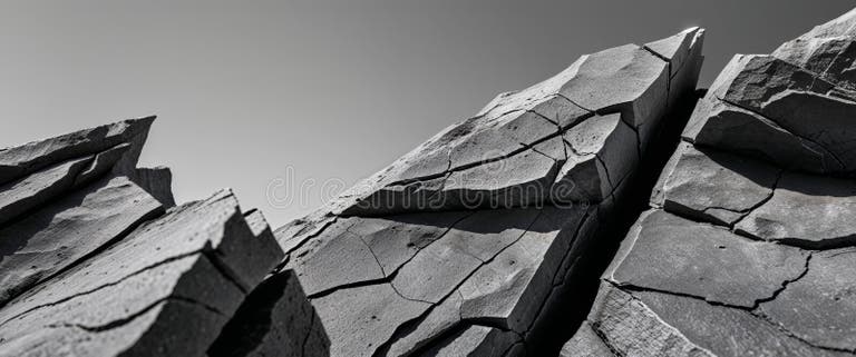 Close Up of Sharp Edged Rocks Displaying Cracks and Weathering. Stock ...