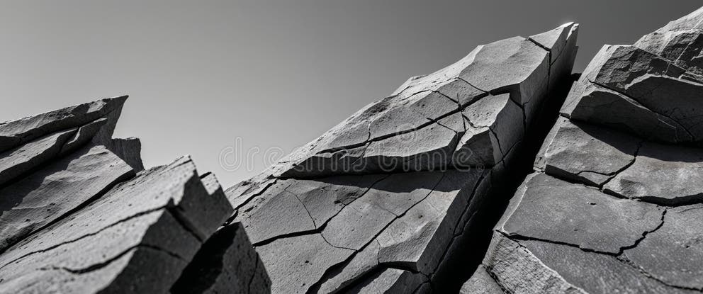 Close Up of Sharp Edged Rocks Displaying Cracks and Weathering. Stock ...