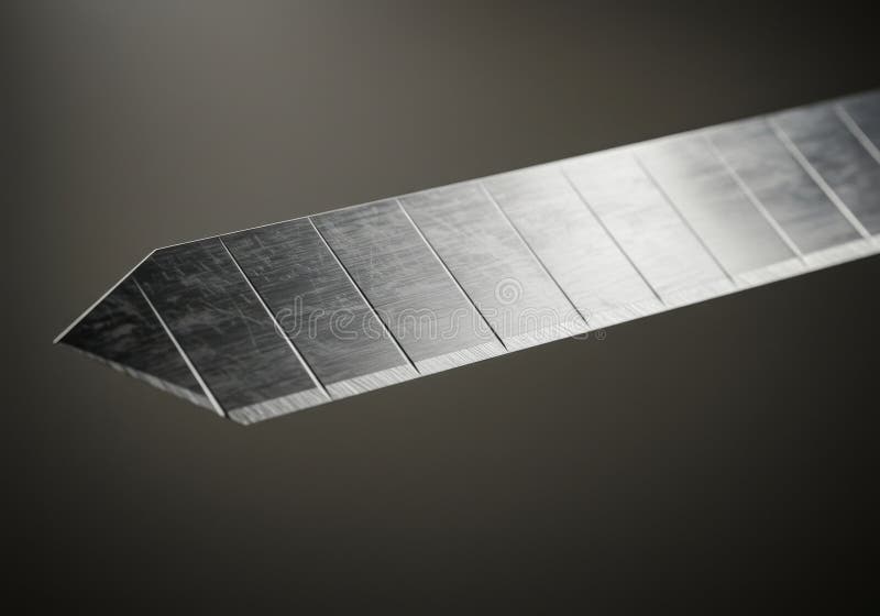 Close-up of Sharp Metal Blade with Textured Surface on Dark Background ...
