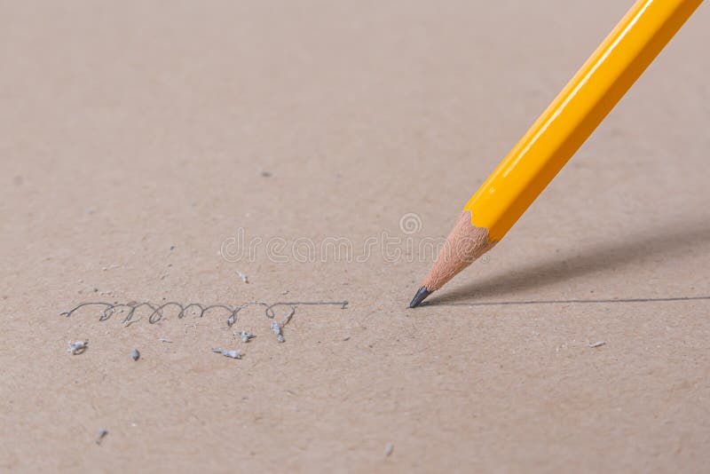 Close Up a Sharpened Pencil Writing a Straight Line Stock Image - Image ...