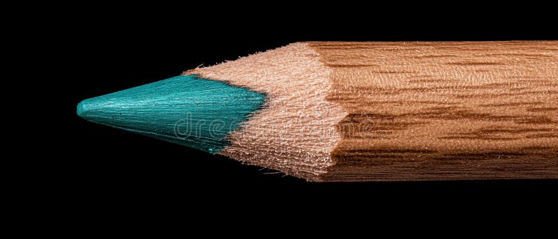 Close-up of a Sharpened Teal Colored Pencil. Stock Illustration ...