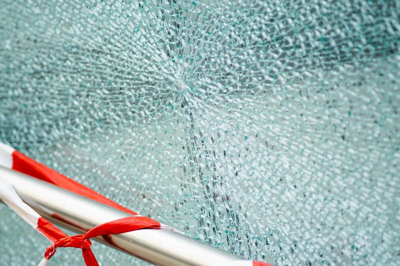 Close-up of a Shattered Car Windshield Stock Image - Image of wreckage ...