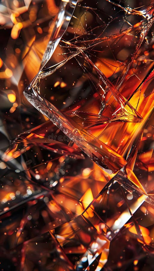 Close Up of Shattered Glass Abstract Patterns and Distortion Against a ...