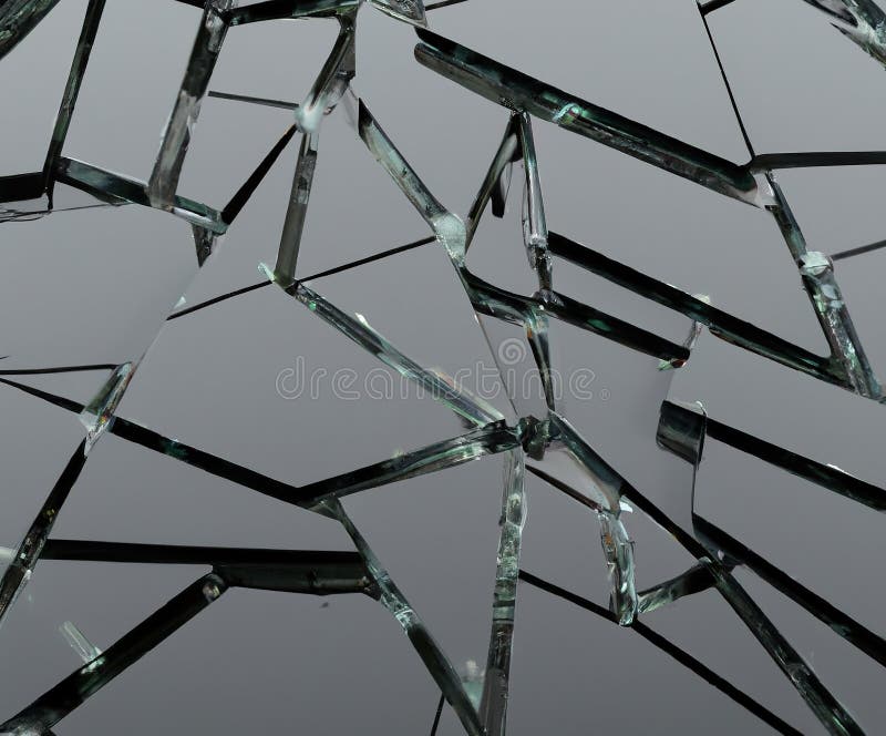 Close Up of Shattered Glass Created Using Generative Ai Technology ...