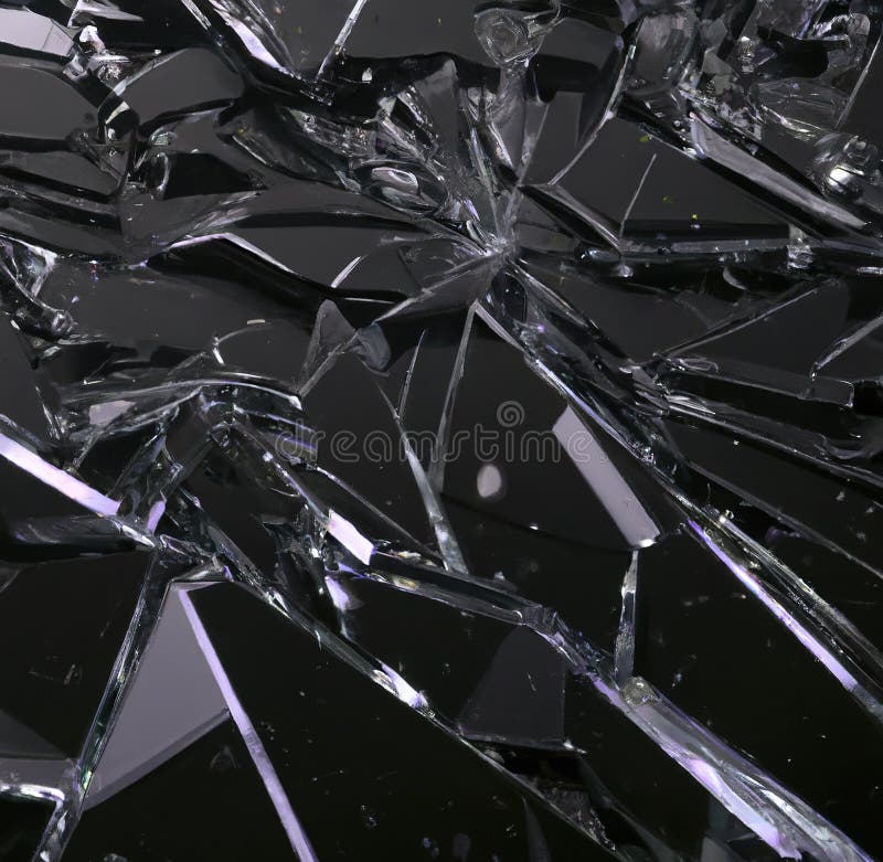 Close Up of Shattered Glass Created Using Generative Ai Technology ...
