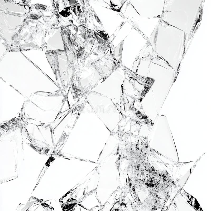 A Close-up of Shattered Glass Pieces, Reflecting Light and Creating a ...