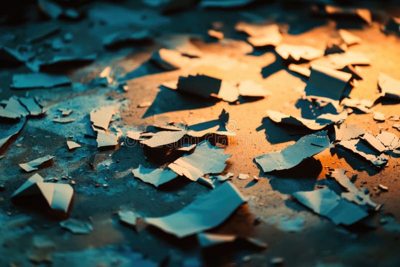 Close-up of Shattered Glass on a Table Stock Image - Image of sharp ...