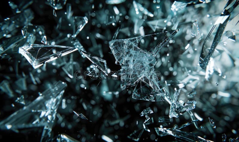Close-up of Shattered Glass Texture Stock Photo - Image of surface ...