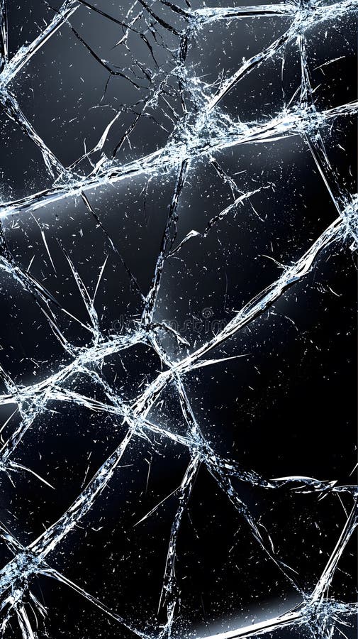 Close-up of Shattered Glass Texture Stock Illustration - Illustration ...