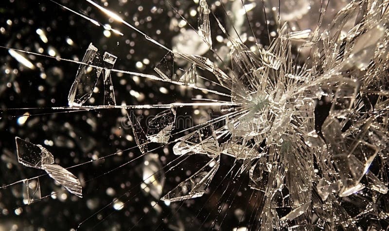 Close-up of Shattered Glass Texture Stock Photo - Image of detail ...