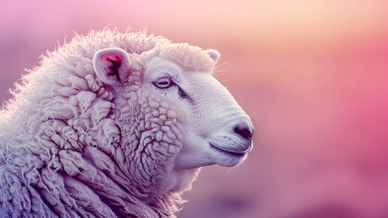 A Close Up of a Sheep with Its Head Turned To the Side, AI Stock Photo ...