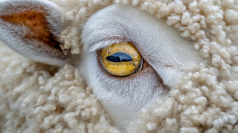 Close-up of a Sheep S Eye and Fleece Stock Illustration - Illustration ...