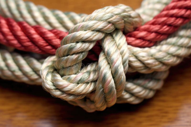 Close-up of a Sheet Bend Knot Joining Two Ropes of Different Sizes ...
