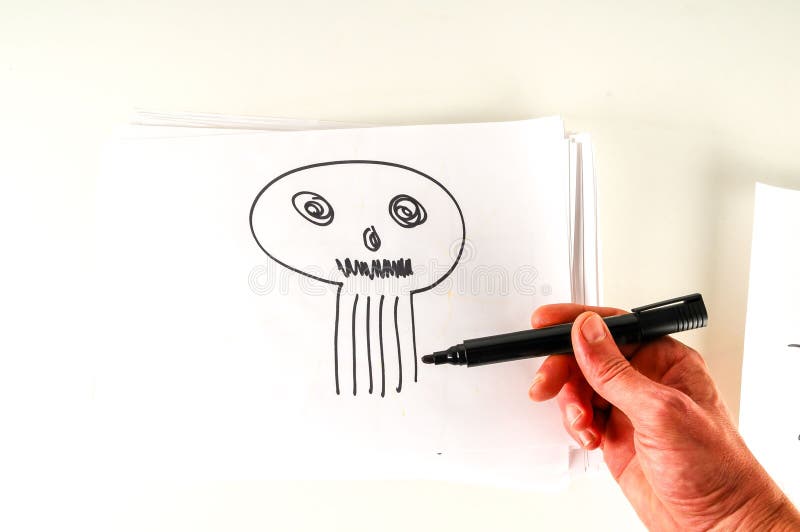 Close-up of Sheet with Drawing Stock Photo - Image of drawing ...