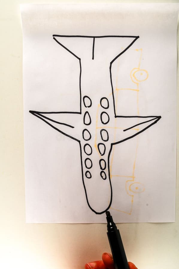 Close-up of Sheet with Drawing Stock Photo - Image of closeup, modern ...