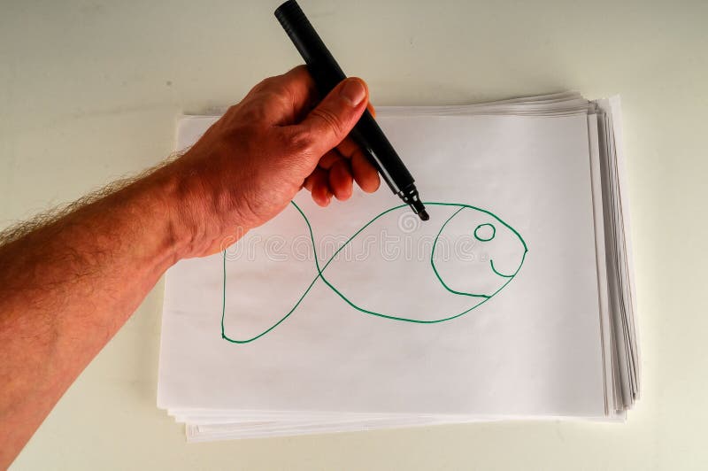 Close-up of Sheet with Drawing Stock Image - Image of color, shot ...