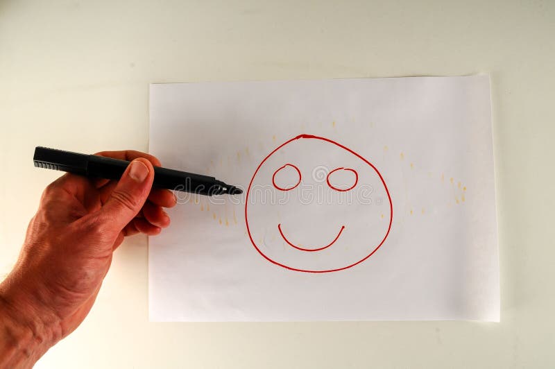 A Drawing of a Face with Many Different Objects on it, AI Stock Image ...