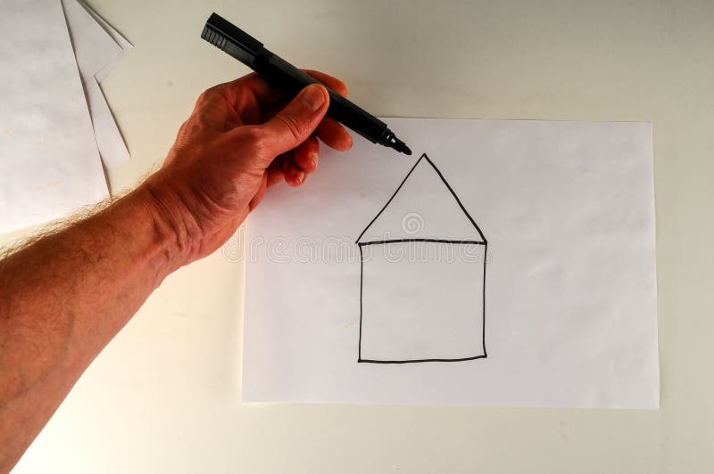 Close-up of Sheet with Drawing Stock Photo - Image of drawing, colored ...