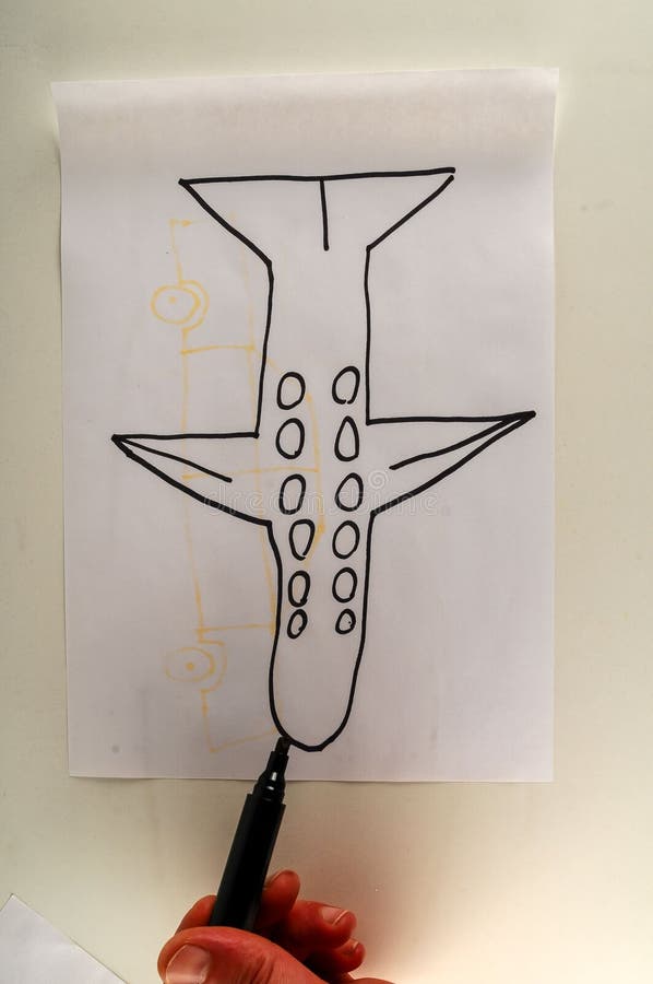 Close-up of Sheet with Drawing Stock Image - Image of closeup, white ...