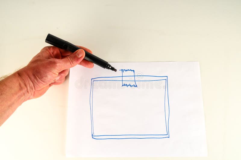 Close-up of Sheet with Drawing Stock Photo - Image of vintage, white ...