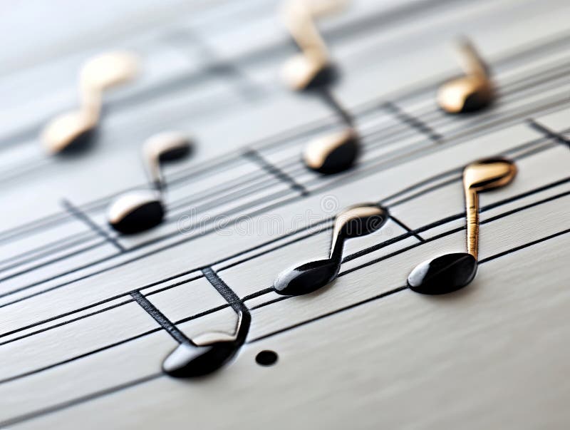 A Close Up of a Sheet of Music with Musical Notes on it Stock Photo ...