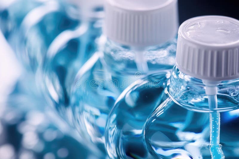 Close-up of a Shelf Filled with Stacked Water Bottles Stock Photo ...